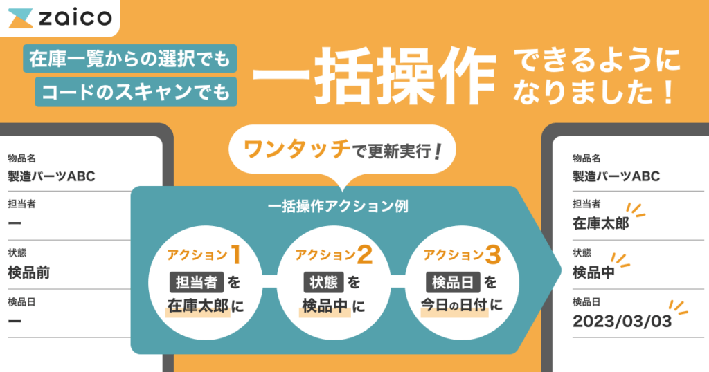【プレスリリース】ミスなく・スピーディー！スマホでの在庫データ一括更新機能を強化 | アップデート情報 | クラウド在庫管理システム(アプリ)zaico